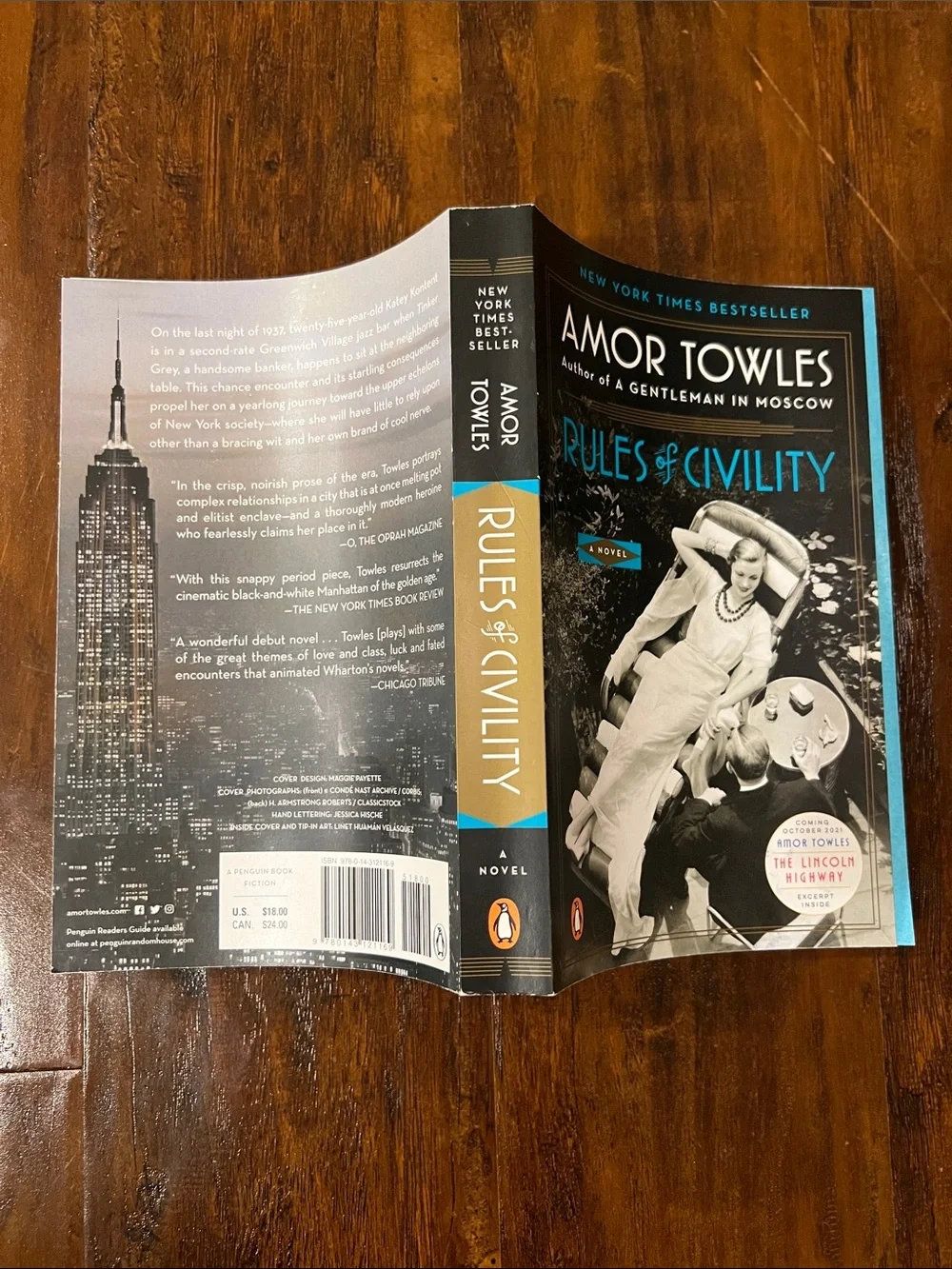 Original Penguin | Other | Rules Of Civility A Novel By Amir Towles ...